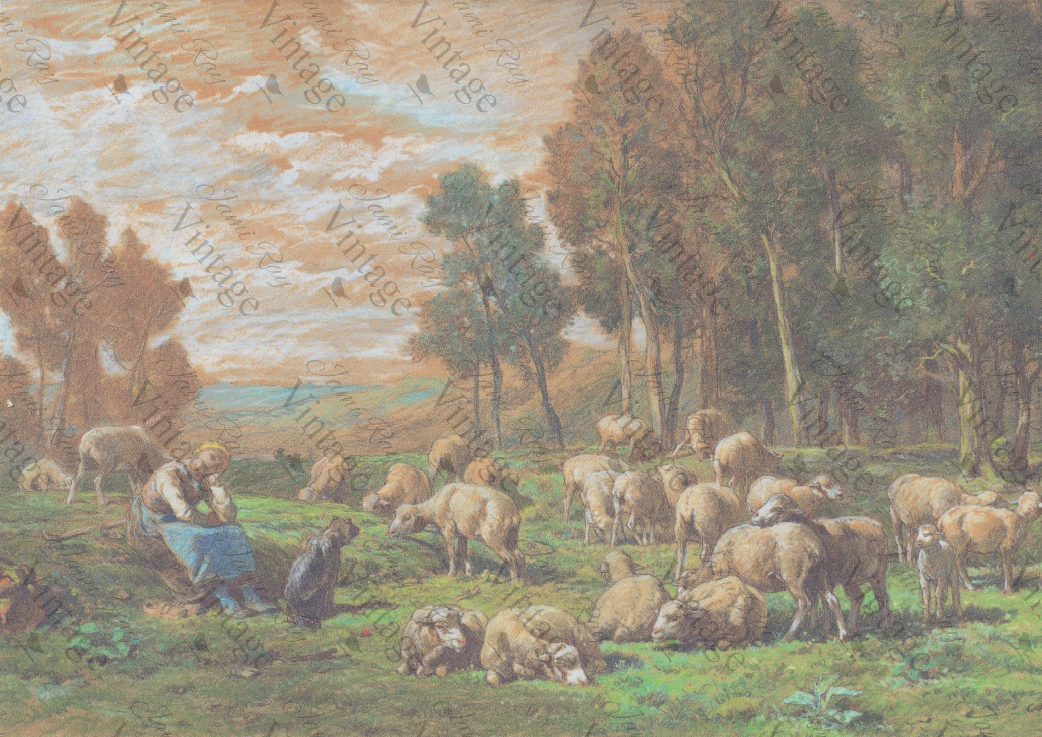 JRV Rice Paper - Pastoral Sheep | 4A – Life Style of a DIYer